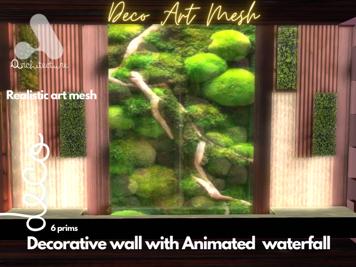 Second Life Marketplace - Decorative Natural wall with animated ...