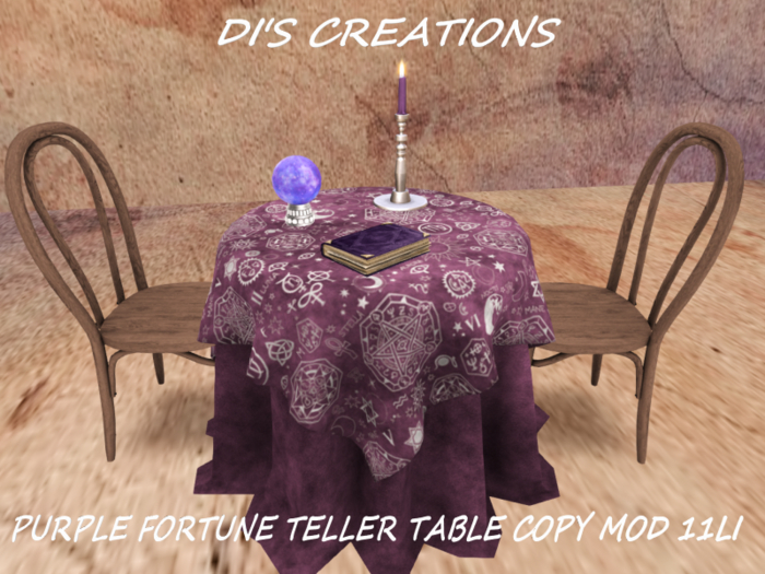 Second Life Marketplace - PURPLE FORTUNE TELLER TABLE