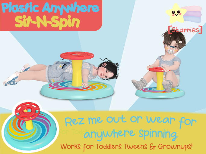 Second Life Marketplace - [Starries] Plastic Anywhere Sit-N-Spin With ...