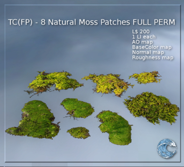 Second Life Marketplace - TC(FP) - 8 Natural Moss Patches FULL PERM