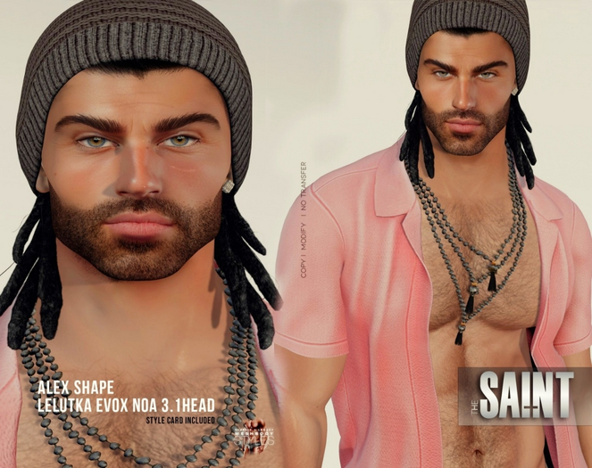 Second Life Marketplace - - THE SAINT- ALEX Shape For Lelutka NOA Head ...
