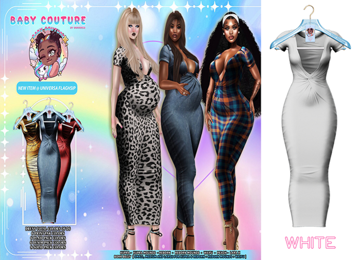 Second Life Marketplace - #BABYCOUTURE - Sariyah Dress - WHITE - Kupra ...