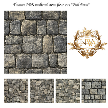 Second Life Marketplace - 5pc PBR texture medieval stone floor seamless ...