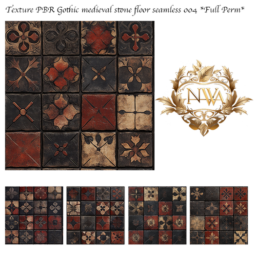 Second Life Marketplace - 5pc PBR Gothic medieval stone floor seamless ...