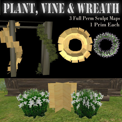 Second Life Marketplace - 3 Plant Forms: Vine, Wreath and Plant ...