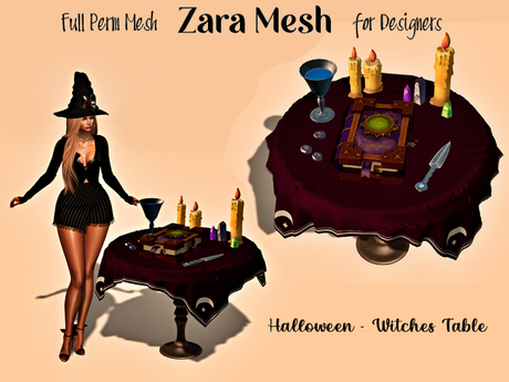 Second Life Marketplace - ZM - Halloween - Witches Table FULL PERM MESH