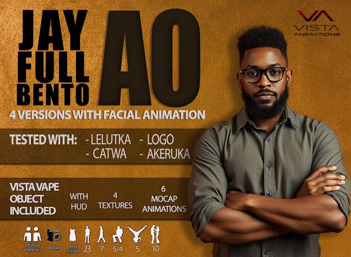 Second Life Marketplace - VISTA ANIMATIONS-JAY FULL BENTO AO-V1