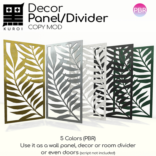 Second Life Marketplace - Kuroi - Floral Panel Palm