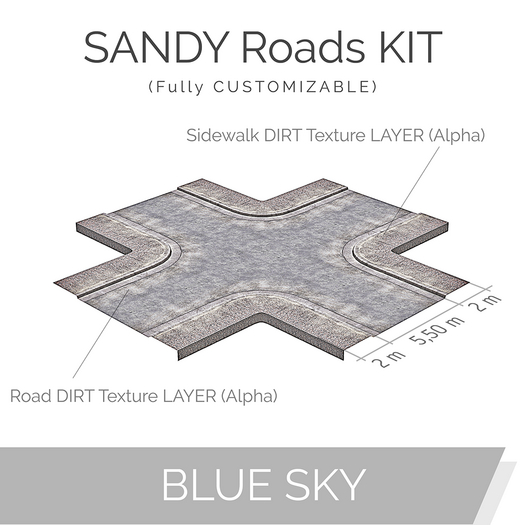 Second Life Marketplace - [-BLUE SKY-] SANDY Roads KIT v2.0 (ADD)