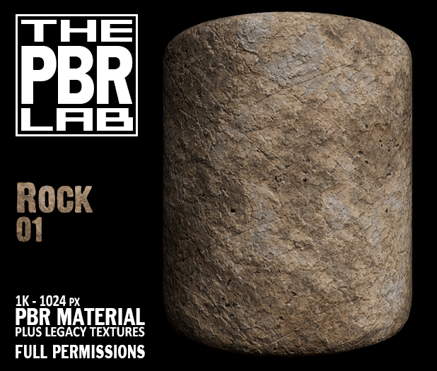 Second Life Marketplace - The PBR Lab - Rock 01 - PBR Material & 3D ...