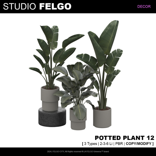 Second Life Marketplace - Studio FELGO // Potted plant 12