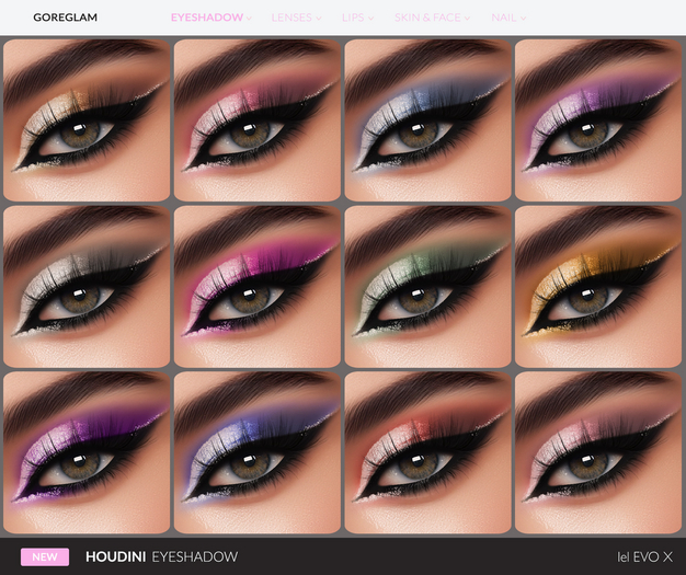 Second Life Marketplace - Goreglam 'Houdini' Eyeshadow EVO X BOM