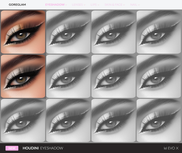 Second Life Marketplace - Goreglam 'Houdini' Eyeshadow EVO X DEMO