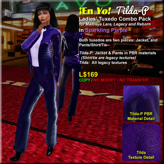 Second Life Marketplace - En YO! Tilda/Tilda-P Ladies Tuxedo COMBO PACK ...
