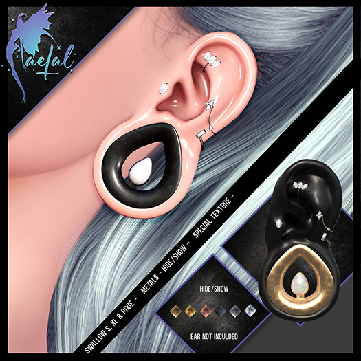 Second Life Marketplace - FaeTal - Ear 80- Swallow S,XL & Pixie Female