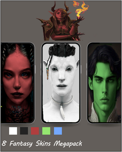 Second Life Marketplace - FULL PERM 8 FANTASY BOM SKINS & TEXTURES ...
