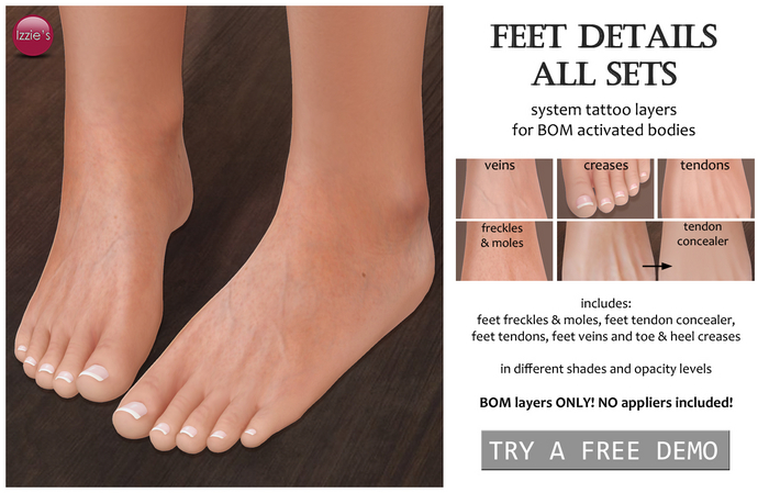 Second Life Marketplace - Izzie's - Feet Details All Sets