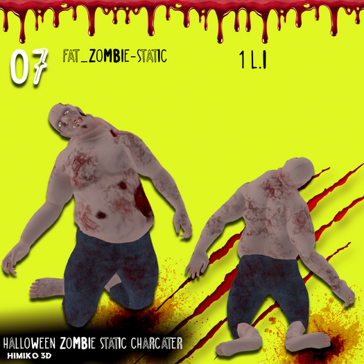 Second Life Marketplace - 07-Himiko 3D Fat_zombie-Static (Himiko 3D ...