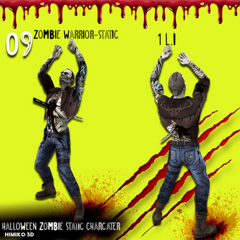 Second Life Marketplace - 09-Himiko 3D Zombie Warrior-Static (Himiko 3D ...