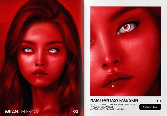 Second Life Marketplace - MILANI - "NAMI FANTASY" FACE SKIN / DEMO