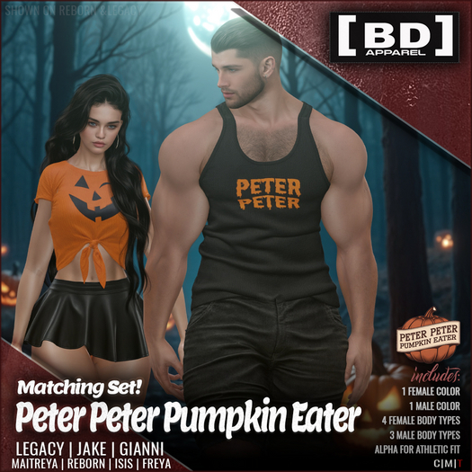 Second Life Marketplace - [BD] Peter Peter Pumpkin Eater MATCHING SET