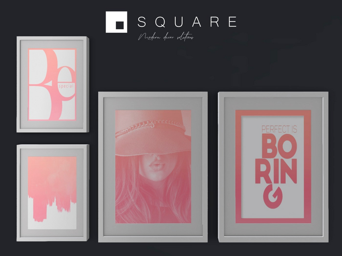 Second Life Marketplace - [ SQUARE ] - BELLA Wall Art Frames Collage ...