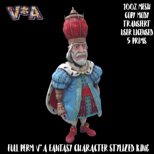 Second Life Marketplace - FULL PERM V*A FANTASY CHARACTER STYLIZED KING