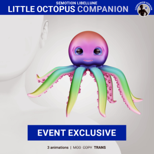 Second Life Marketplace - SEmotion Libellune Little Octopus Companion ...