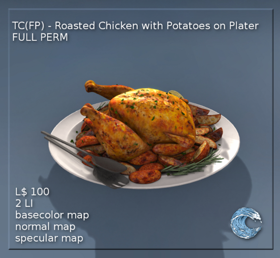 Second Life Marketplace - TC(FP) - Roasted Chicken with Potatoes on ...