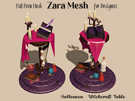 Second Life Marketplace - ZM - Halloween - Witchcraft Table FULL PERM MESH