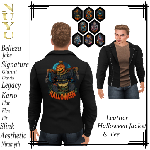 Second Life Marketplace - NUYU Leather Halloween Jacket & Tee