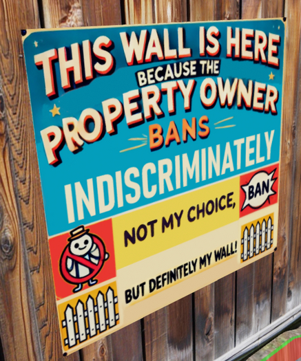Second Life Marketplace - The Ban Line Wall Sign