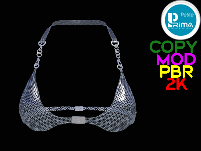 Second Life Marketplace - Chain-Strap-Bikini-Top-Mithril Chainmail-MOD