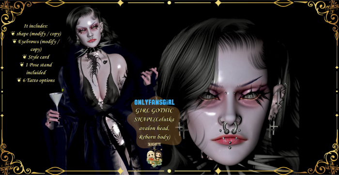 Second Life Marketplace - ONLYFANS GIRL GOTHIC SHAPE(ADD)