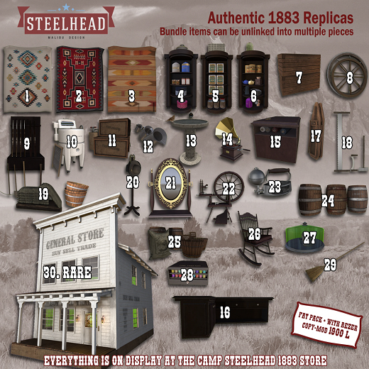 Second Life Marketplace - 13. STEELHEAD GENERAL STORE [1883 BIRD BATH]