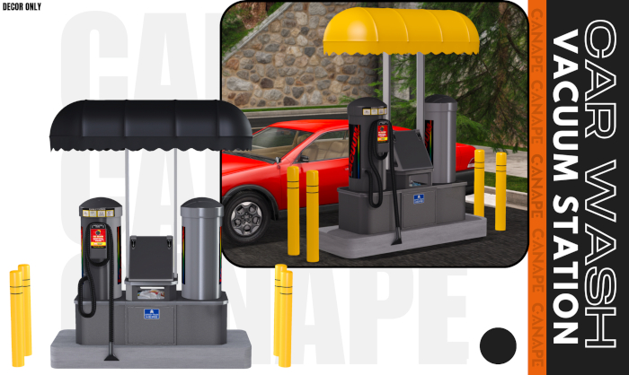 Second Life Marketplace - [Canape] Car Wash Vacuum Station - BLACK