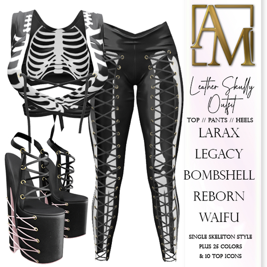 Second Life Marketplace - SALE .: AlmaMiranda :. Leather Skully ...