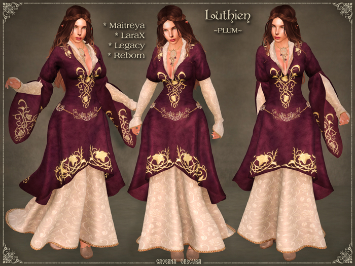 Second Life Marketplace - Luthien Gown * PLUM * by Caverna Obscura ...
