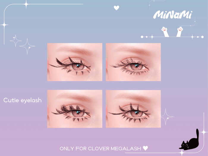 Second Life Marketplace - MiNaMi :: Cutie Eyelash Only for Clover Megalash
