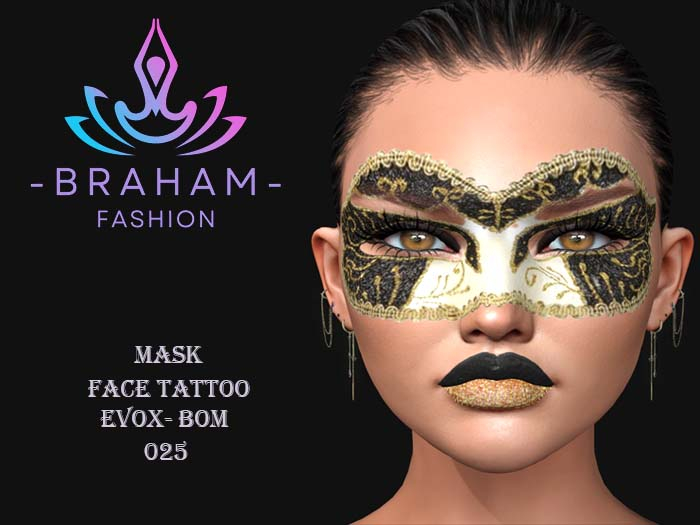 Second Life Marketplace - '' Braham Fasihon '' Face Tattoo Mask EvoX ...