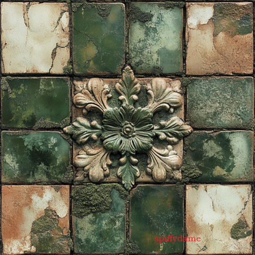 Second Life Marketplace - Mossy Vintage Stone French Rococo Tile Texture