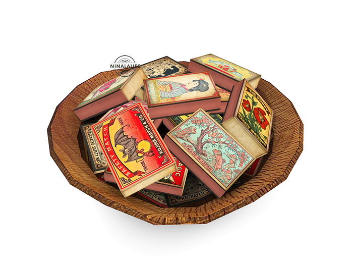 Second Life Marketplace - 01 [Soul Mates] Vintage Matchbox Bowl RARE