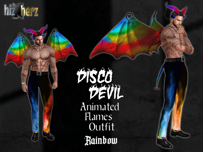 Second Life Marketplace - hizNherz Rainbow Disco Devil - Men (Animated)