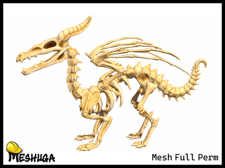 Second Life Marketplace - Meshuga Halloween Dragon Skeleton FULL PERM MESH