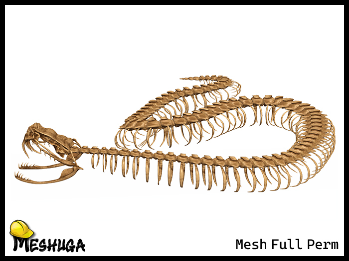 Second Life Marketplace - Meshuga Halloween Snake Skeleton FULL PERM MESH