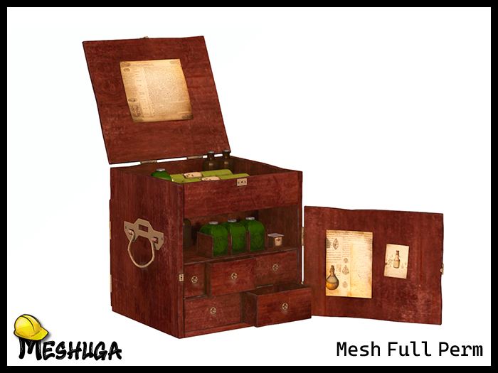 Second Life Marketplace - Meshuga Antique Witch's Potion Box FULL PERM MESH