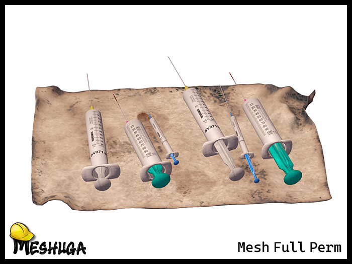 Second Life Marketplace - Meshuga Horror Asylum - Syringes FULL PERM MESH