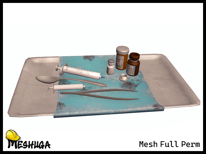 Second Life Marketplace - Meshuga Horror Asylum - Medication Tray FULL ...