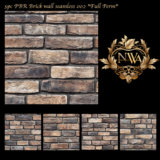 Second Life Marketplace - 5pc PBR Brick wall texture seamless *Full ...