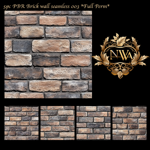 Second Life Marketplace - 5pc PBR Brick wall texture seamless *Full ...